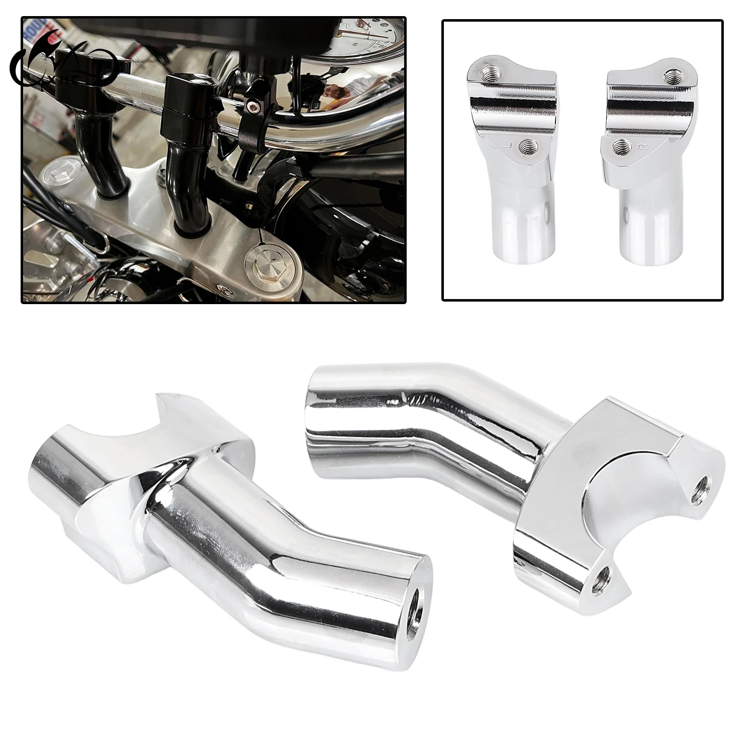 Motorcycle-3-1-2-Pullback-Handlebar-Risers-For-Harley-Softail-Sportster ...