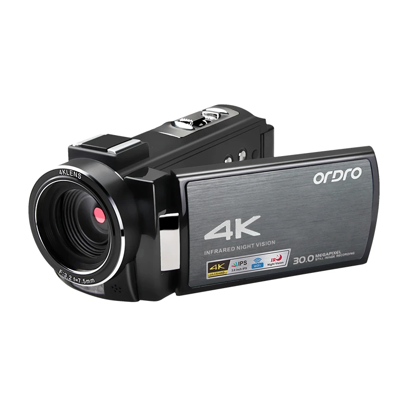 4K UHD Professional Camcorder Ordro AE8 Video Camera Youtube Vlogging ...