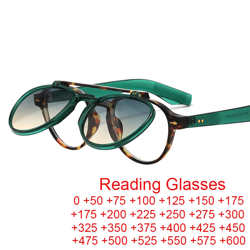 Fashion-Anti-Blue-Light-Filp-up-Reading-Glasses-Men-Women-Small-Punk ...