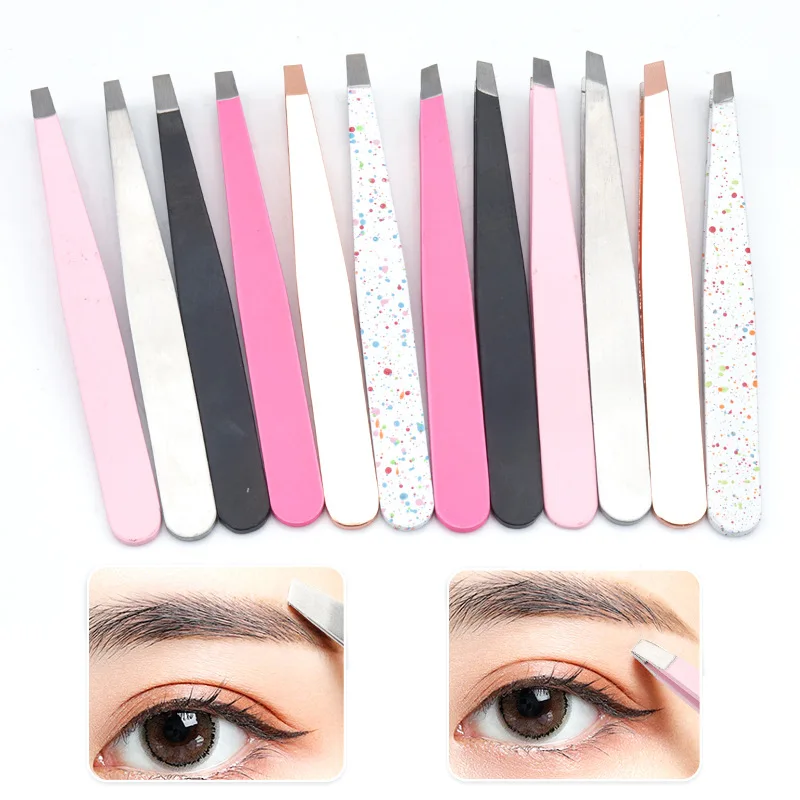 1pcs-Eyebrow-Tweezer-Colorful-Hair-Beauty-Fine-Hairs-Puller-Stainless ...