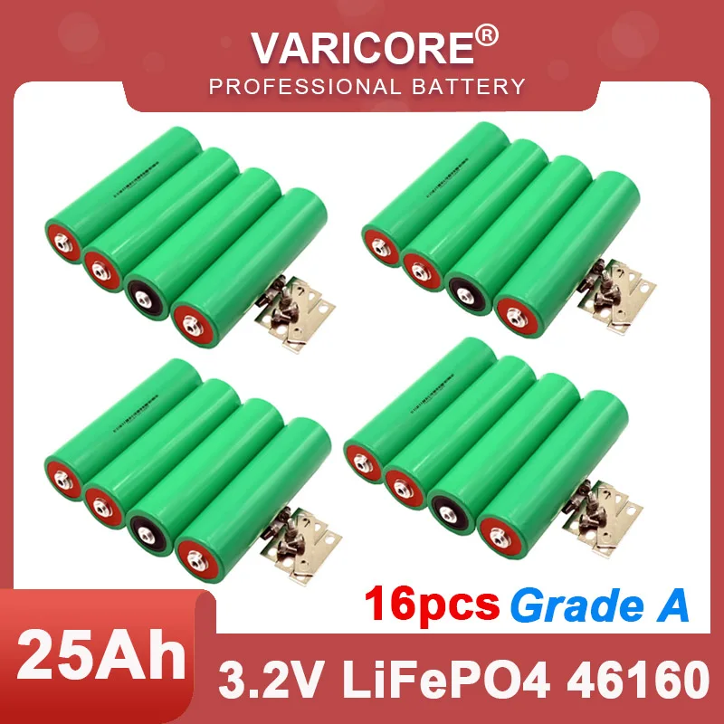 16pcs 3.2v 25ah Battery Pack Lifepo4 Phosphate For 4s 12v 24v ...