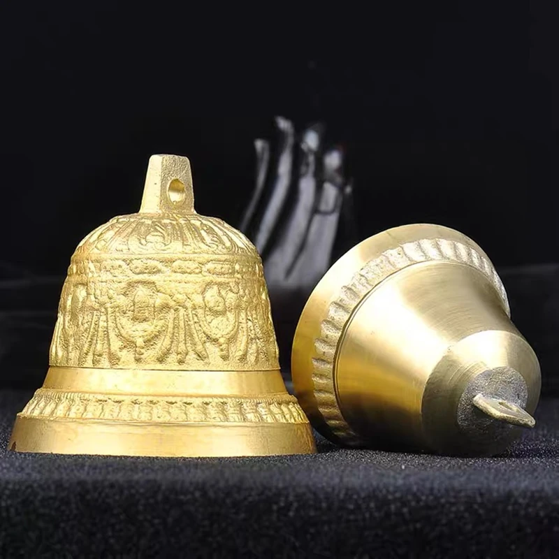 100-Brass-Handicraft-Large-Engraved-Bell-Produces-Loud-and-Clear-Sound ...