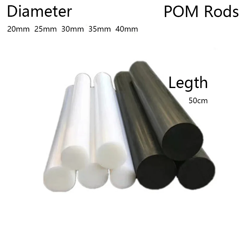 20mm-25mm-30mm-35mm-40mm-50cm-White-Black-POM-Rod-Polyoxymethylene ...