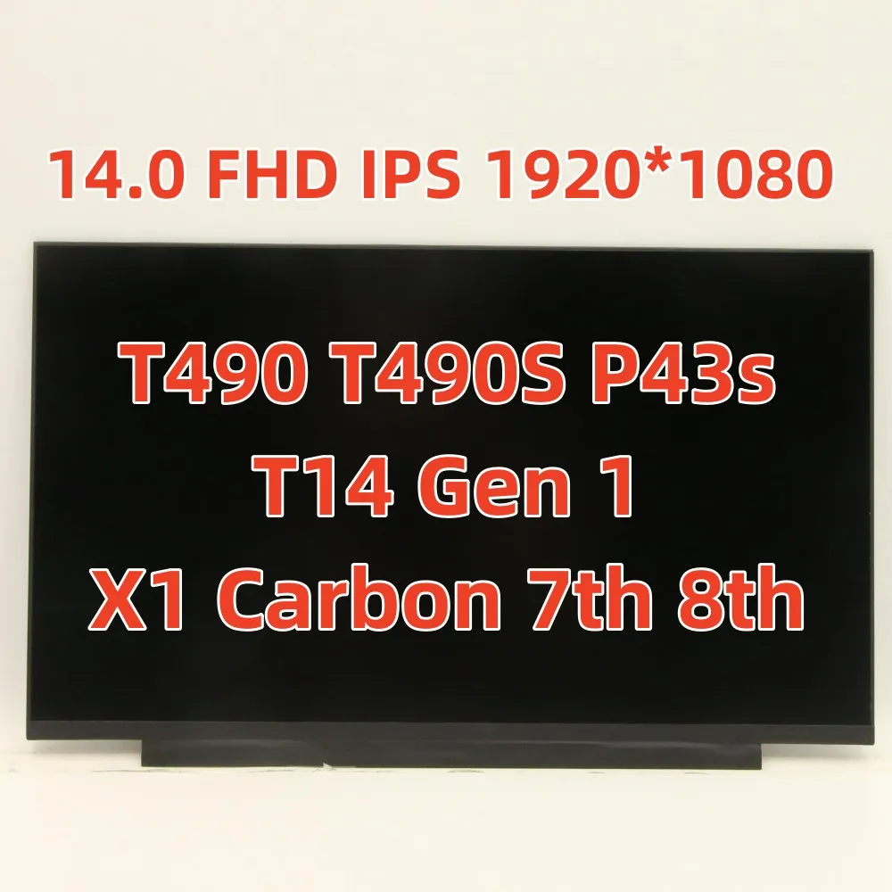 New Thinkpad T490 T490S P43s T14 Gen 1 X1 Carbon 7th 8th FHD LCD Screen ...