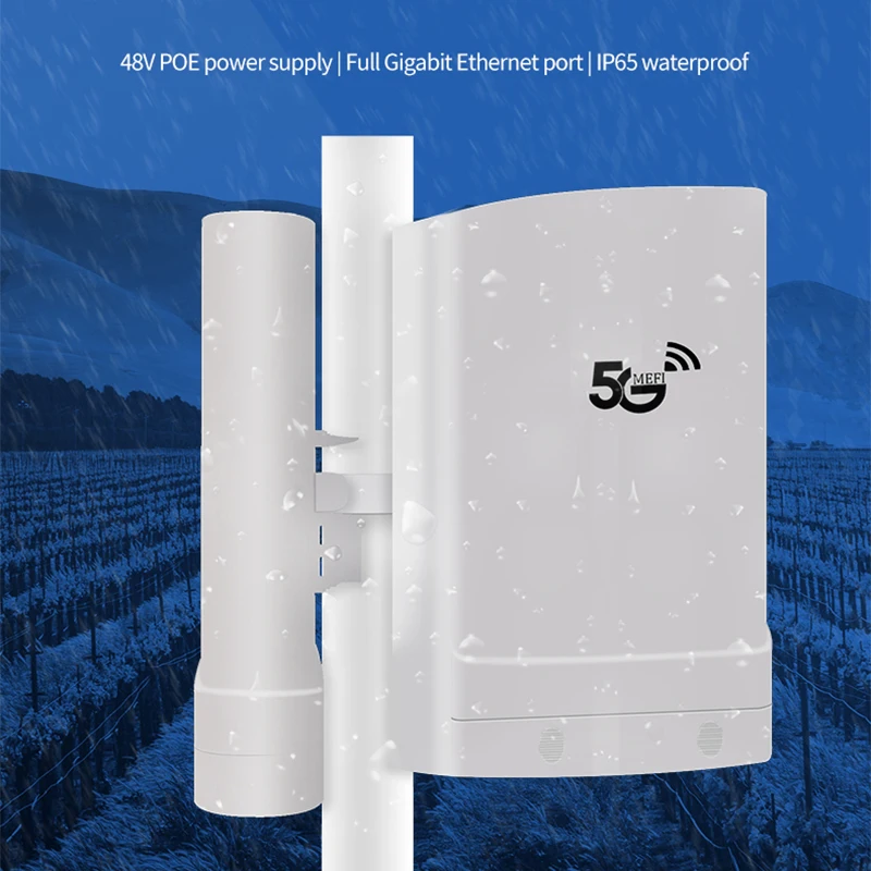 Factory 5G Outdoor CPE With Sim Card Wireless Router POE 48V/0.5A IP65 3LAN+1WAN Dual Band WiFi ...