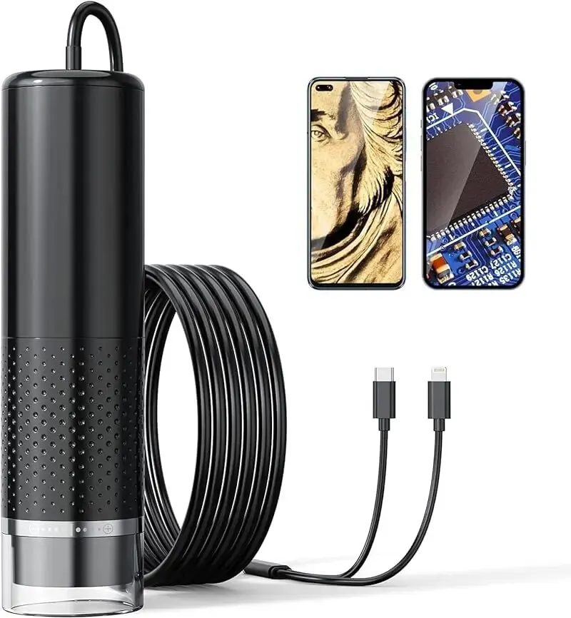Digital-Microscope-Portable-8LED-1600X-Magnification-Endoscope-for ...