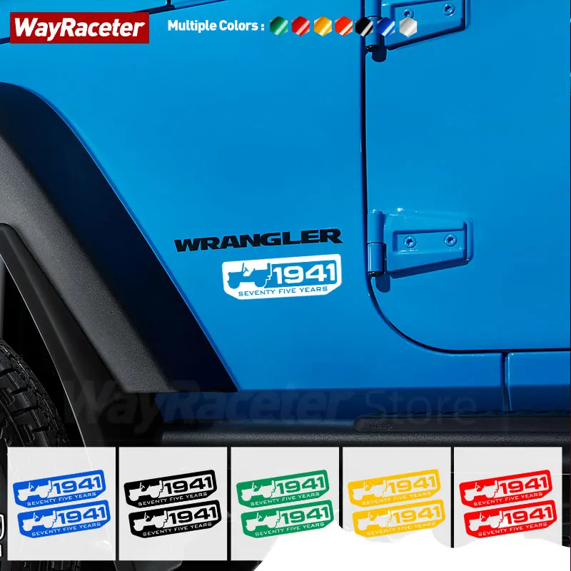 2-Pcs-Door-Side-Fender-Sticker-Trunk-75th-Anniversary-1941-Graphics ...