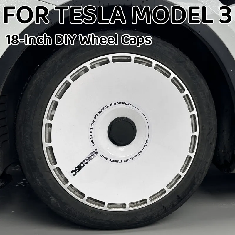 4 pçs 18 Polegada tampa do cubo para tesla modelo 3 2018-2023 ...