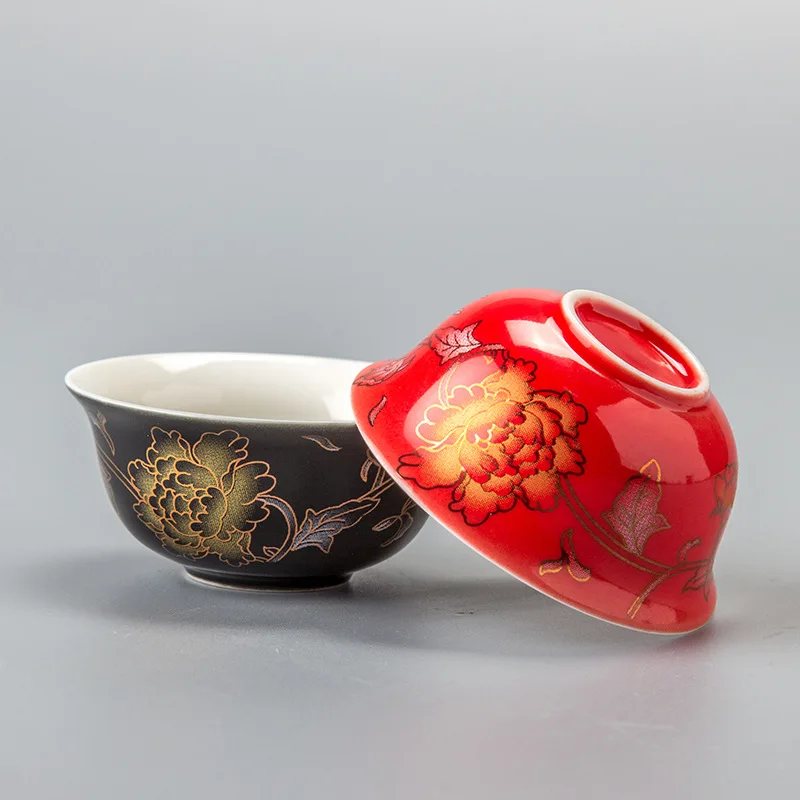 High-quality-Chinese-traditional-Golden-dragon-tea-cup-1pcs-Red-ceramic ...