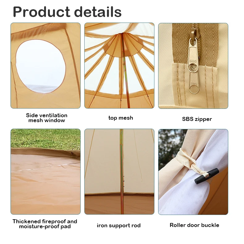 4M 5M 6M tourist outdoor camping luxury yurt canvas cotton lotus tent ...