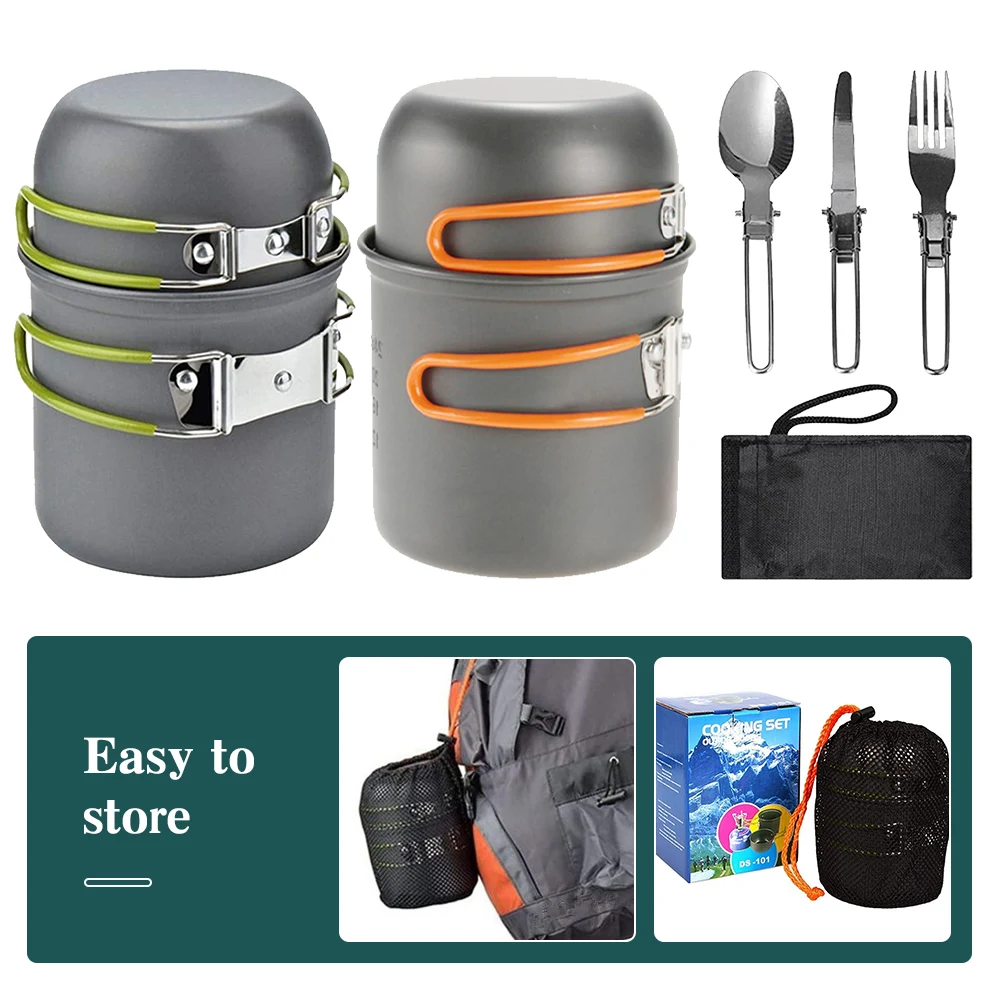 Outdoor-Pot-Tableware-Kit-Aluminum-Alloy-Camping-Cooking-Set-with ...