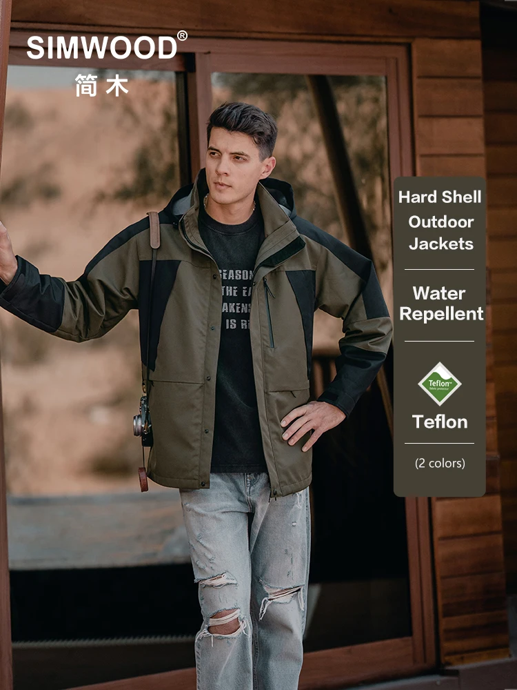 SIMWOOD-2024-Autumn-New-Oversize-Hard-Shell-Water-Repellent-Rain-Jacket ...