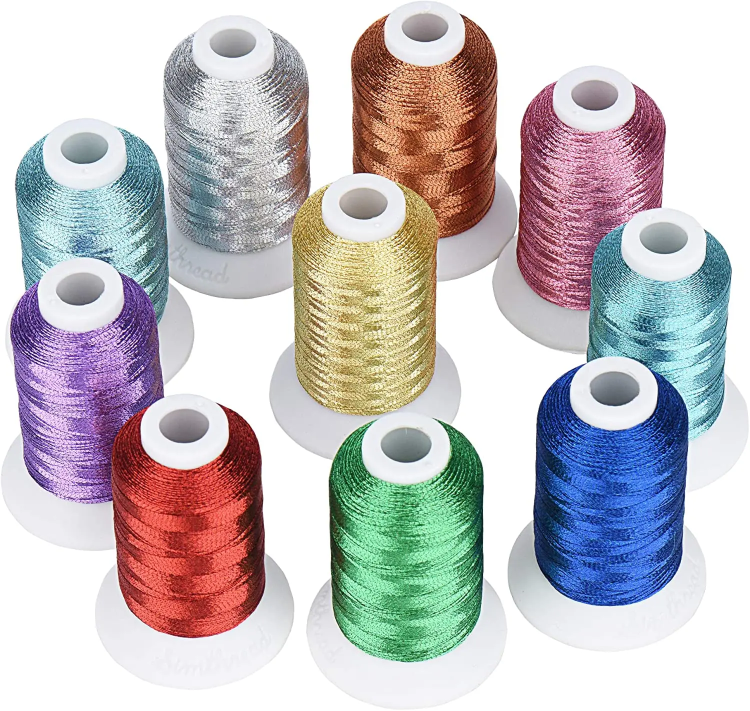 Simthread-10-Essential-Colors-Metallic-Embroidery-Machine-Thread-Kit ...