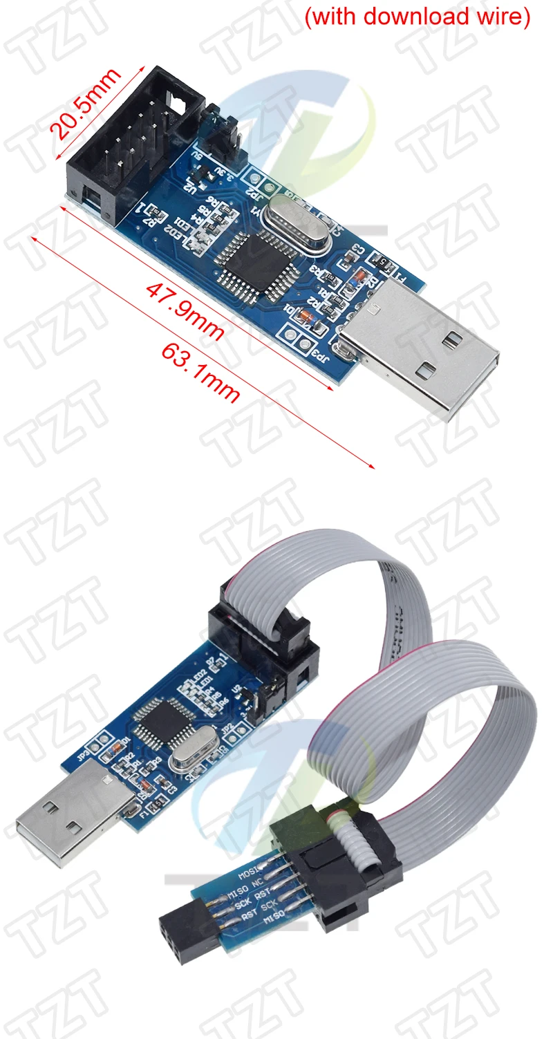 Программатор TZT с USB ISP USB ASP ATMEGA8 ATMEGA128 с поддержкой Win7 ...