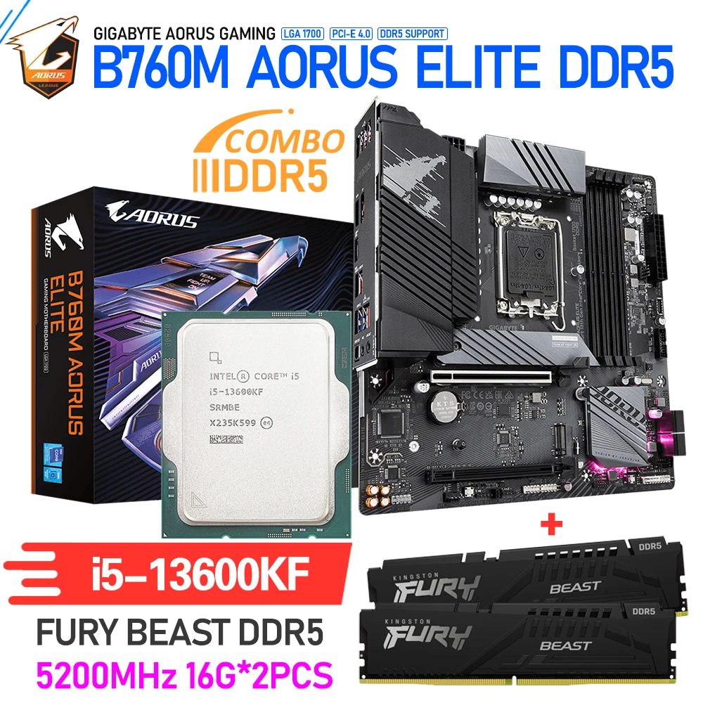 Gigabyte B760m Aorus Elite Ddr5 Lga 1700 Motherboard And Cpu Intel Core ...