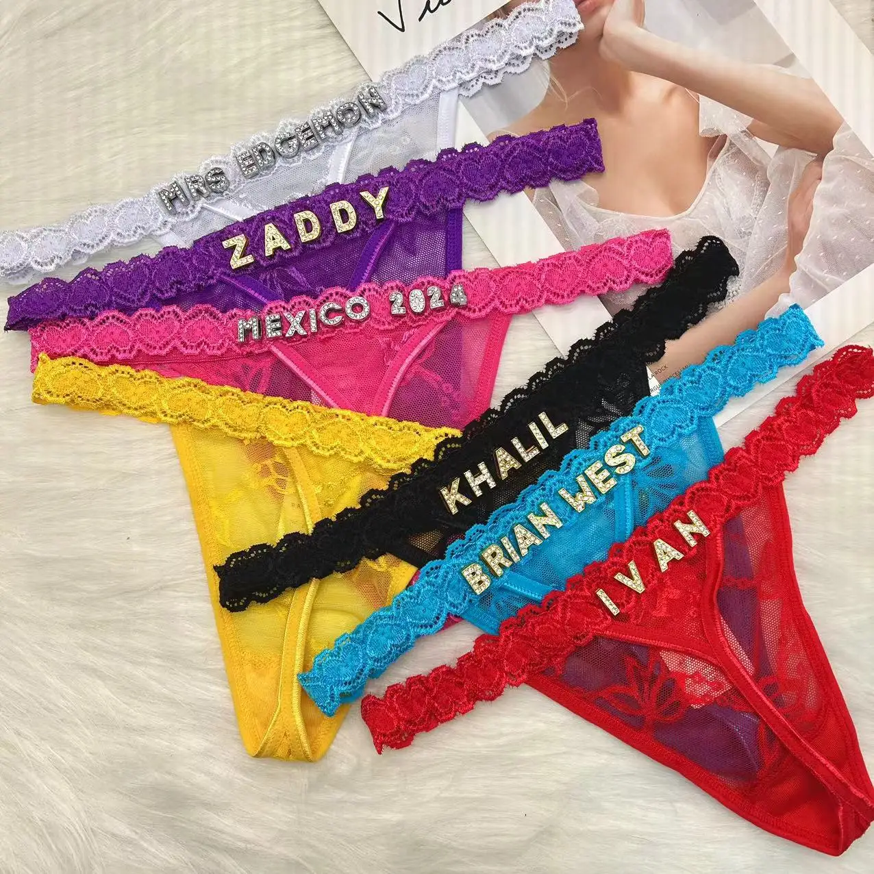Customized-Thong-with-Name-Custom-Thongs-Shinny-Initial-Letter-Sexy ...