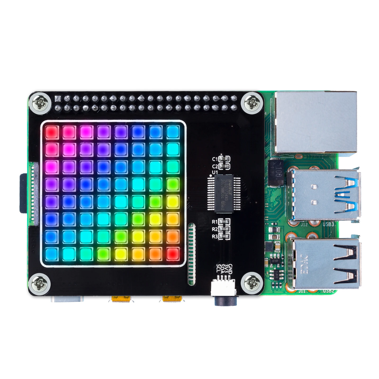 SunFounder-RGB LED Matrix Panel, Endereçável individualmente, Raspberry ...