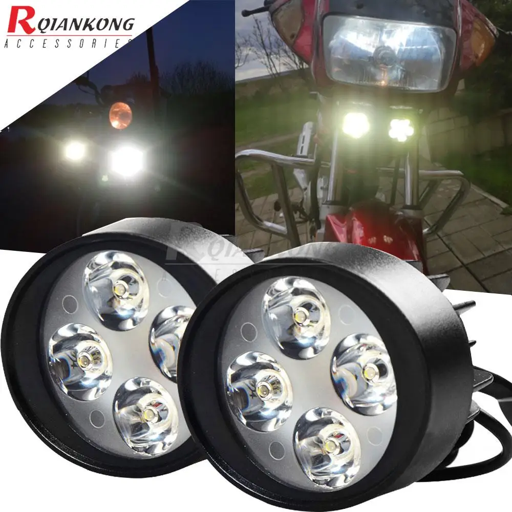 4-LED-Motorcycle-Headlight-High-Brightness-Auxiliary-Spotlights ...