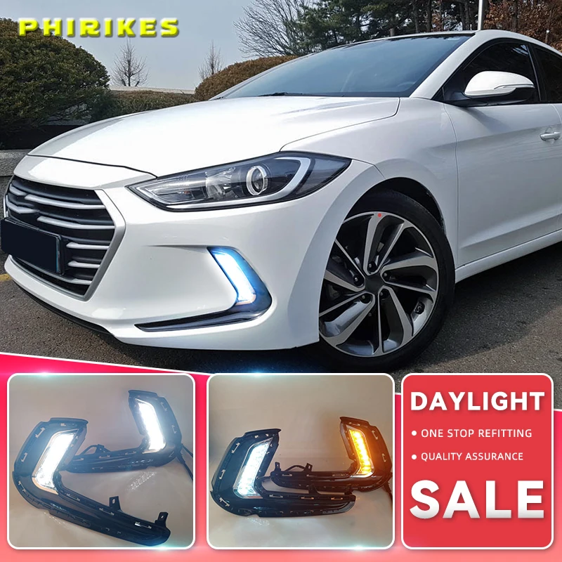 1Set-12V-ABS-LED-Car-DRL-Daytime-Running-Lights-With-Turn-Yellow-Signal ...