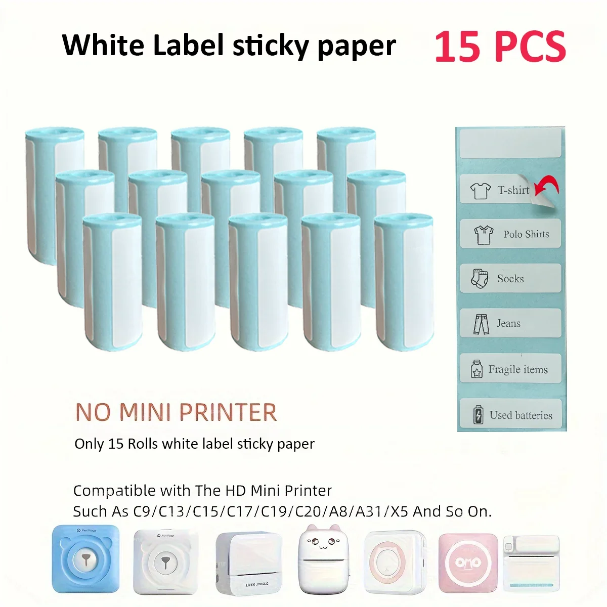 Mini-Printer-Paper-Label-Thermal-Sticker-Paper-Self-adhesive-Printer ...