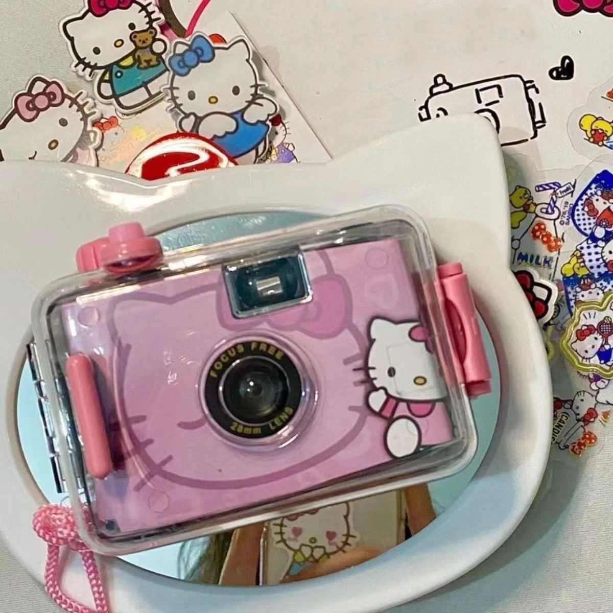 Kawaii Hello Kittys Film Camera Love Heart Pink Kt Cat Cartoon Creative ...