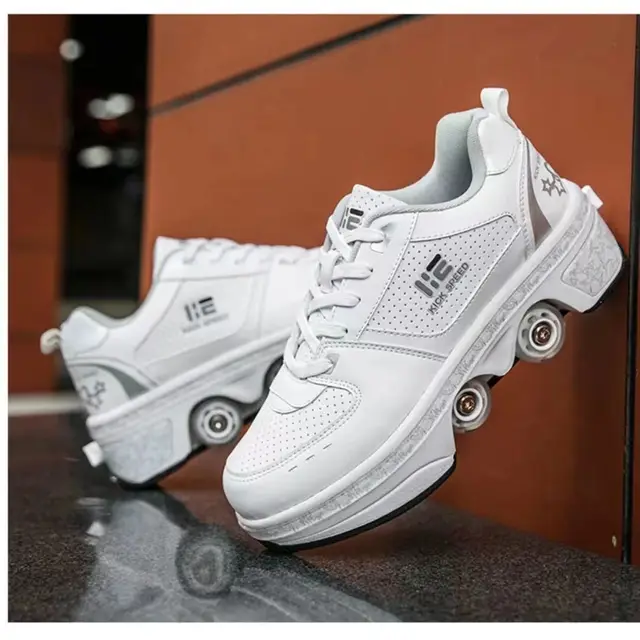 2022 New Dual-purpose Roller Skating Deformation Shoes Double Row ...