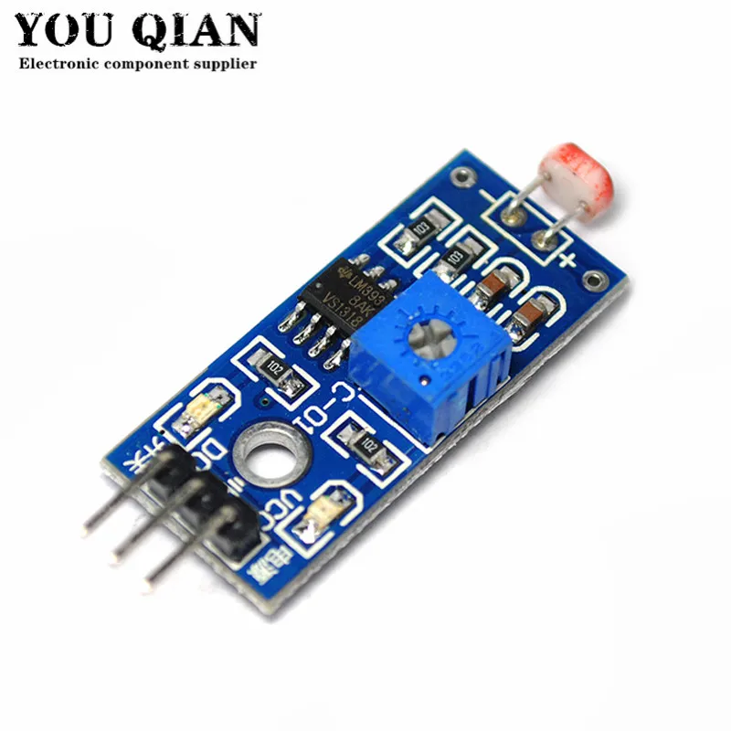 Módulo de sensor fotosensible de detección de luz de fotorresistencia LM393 de 3 pines, para kit ...