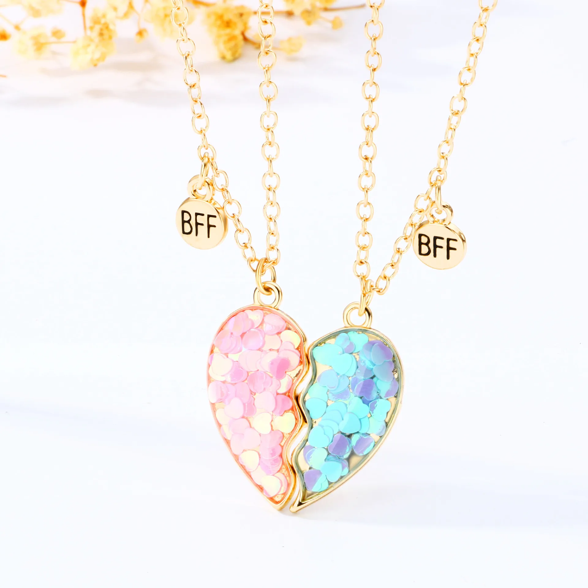 Pendentif Magnétique Best Friends Forever Chia Ship Tail, Bff, Collier ...