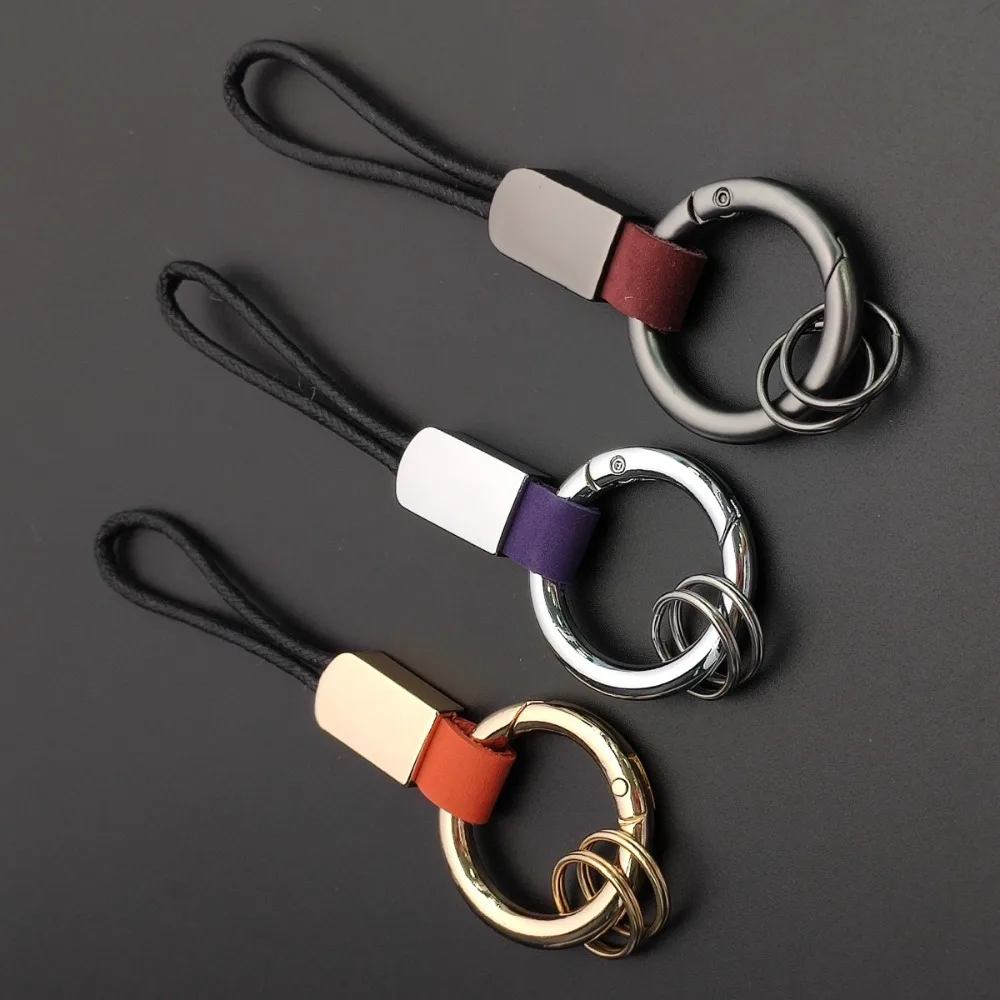 Personalized Creative Leather Keychain Matte Leather Car Keyring Anti ...