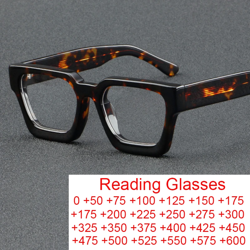 High Quality Anti-Blue Light Reading Glasses Men Acetate Frame Retro ...