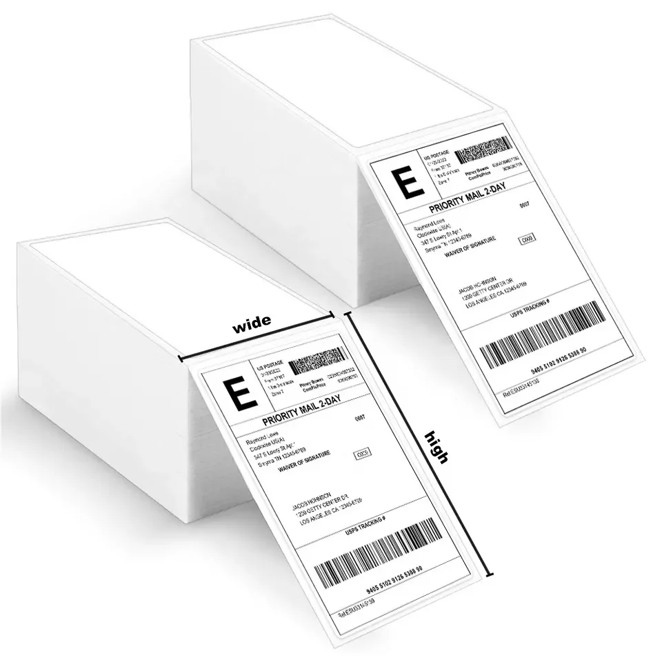 Fold Thermal Paper Folded Shipping Label Barcode Sticker for Express ...