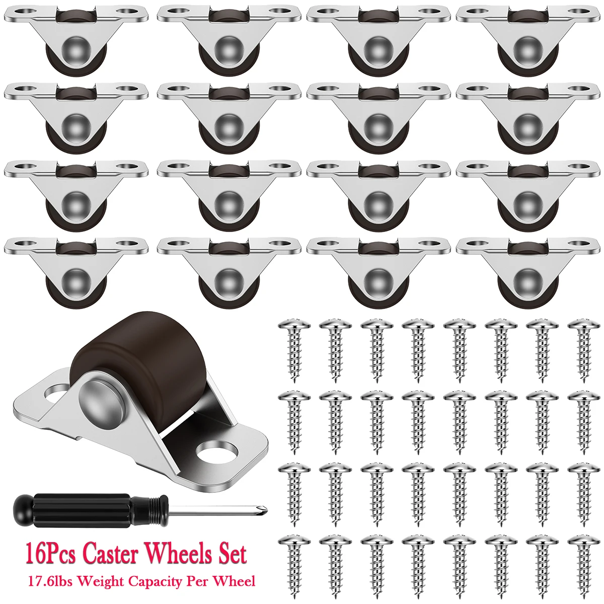 16PCS-Furniture-Castors-Directional-Casters-Fixed-Caster-Wheels-Mute ...