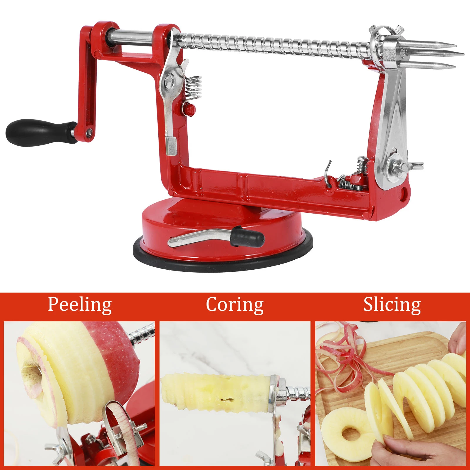 3 In 1 Fruit Peeler Machine Hand Crank Fruit Slicer Corer Apple Skin ...