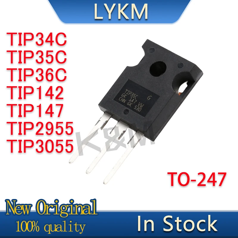 5-PCS-New-Original-TIP34C-TIP35C-TIP36C-TIP142-TIP147-TIP2955-TIP3055-TO-247-NPN-Darlington ...