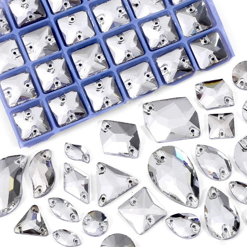 Clear-Sewing-Rhinestones-Various-Shapes-Glitter-Crystal-Clothing ...