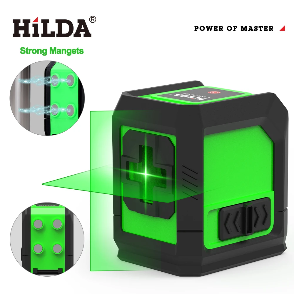 HILDA-Laser-Level-2-Line-Green-Laser-Instrument-With-Magnet-Wall-Level ...