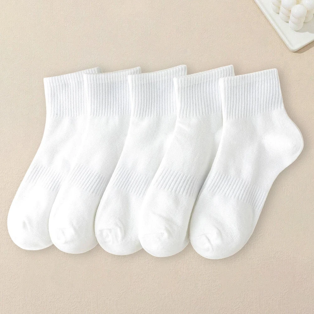 5-Pairs-Men-Solid-Color-Socks-Fashionable-Versatile-Unisex-Summer ...