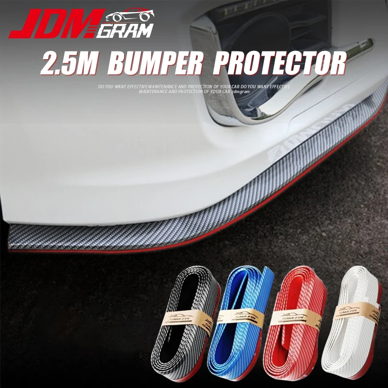 Carbon-Fiber-Car-Bumper-Protector-Sticker-2-5m-Universal-Samurai-JDM ...