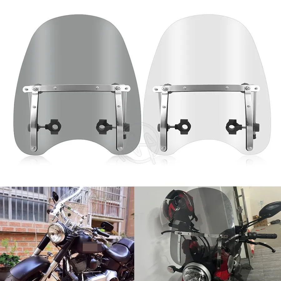 Motorcycle 7/8" 1" Handlebar Windshield Windscreen For Harley Davidson ...