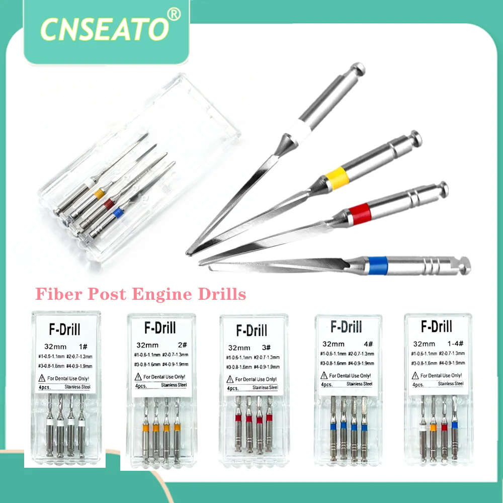 4Pcs-Box-Dental-Drills-Fiber-Post-Engine-Stainless-Steel-Drill ...