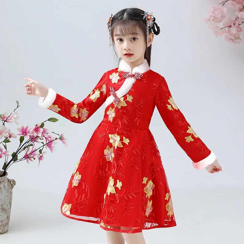 Four Seasons Dress Chinese Vintage Embroidery Cheongsam Dresses Party ...