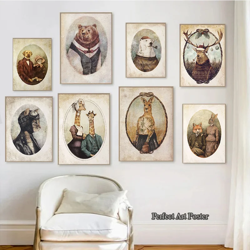 Vintage Anthropomorphic Animal Old Family Album Posters and Prints ...