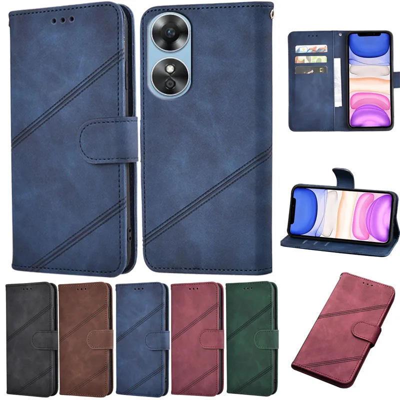 Leather-Case-For-OPPO-A17OPPO-A17-Fundas-Wallet-Book-Stand-Magnetic ...
