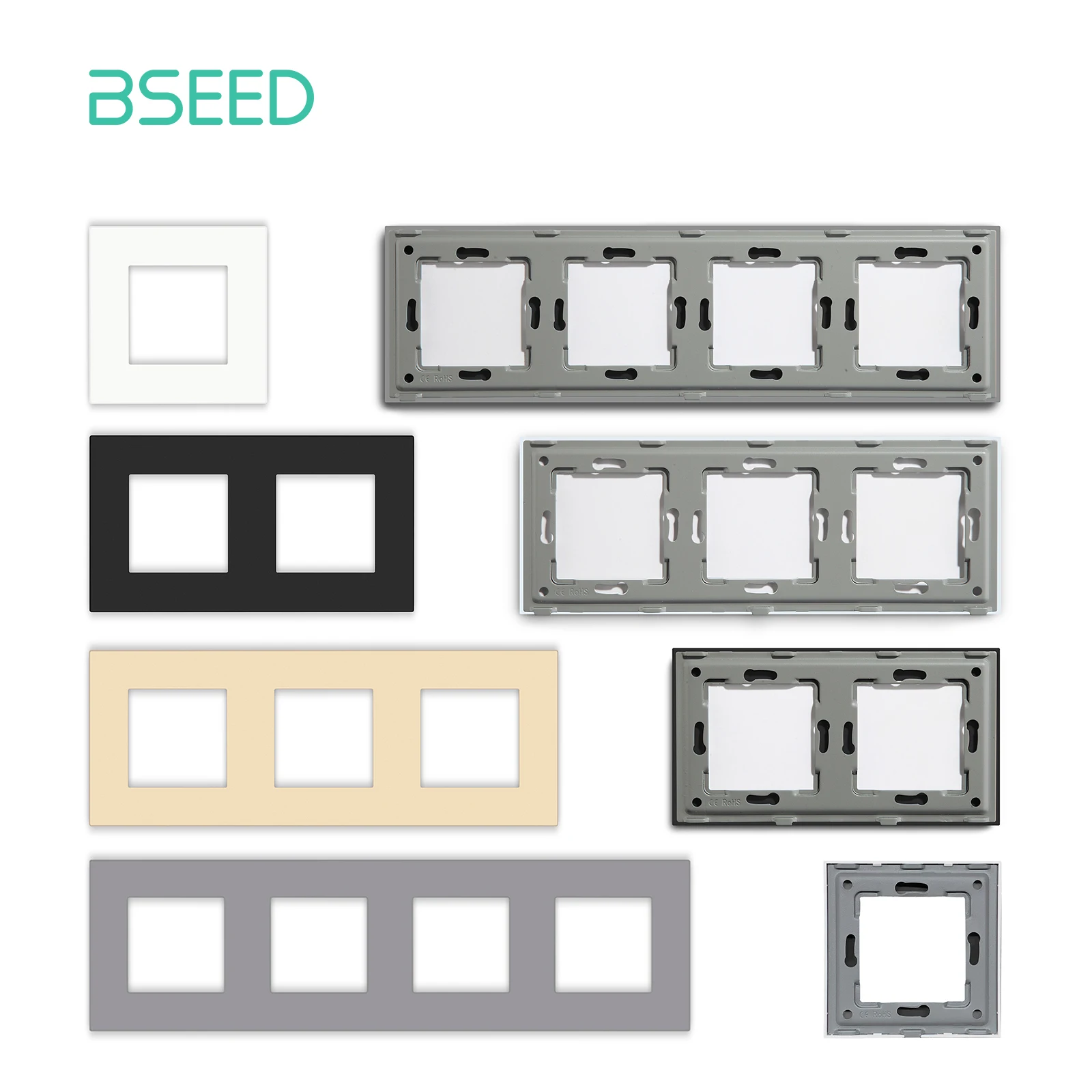 BSEED Plastic Frame Panel Single Double Triple Four Frames Wall Socket ...