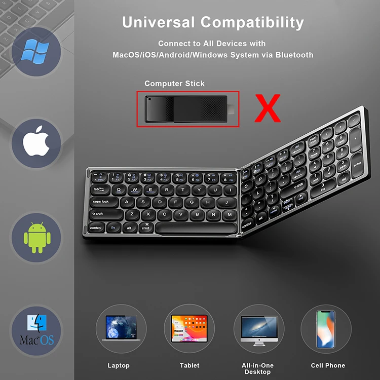 Wholesale Portable Foldable Qwerty Wireless Bluetooth Keyboard ...