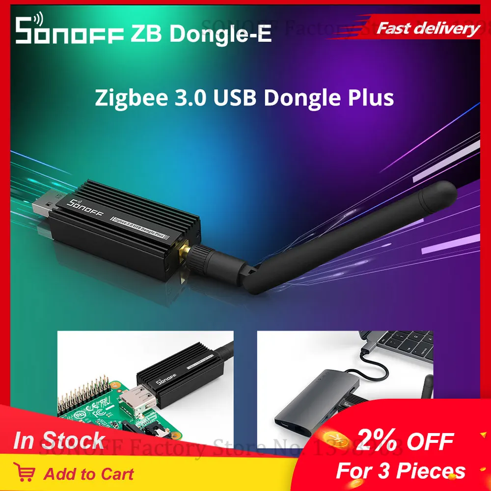 SONOFF ZB Dongle-E USB Dongle Zigbee 3.0 Gateway Analyzer Wireless Zigbee Router with Antenna ...