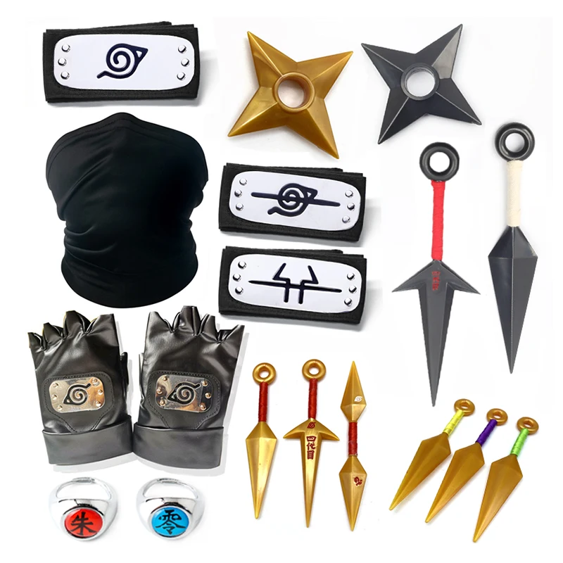 Naruto Akatsuki Headband Ring | Naruto Kunai Shuriken Set | Naruto ...