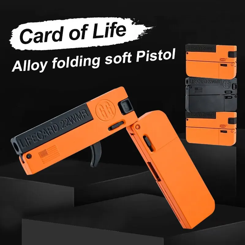 Foldable-Life-Card-Toys-Pistol-Portable-Alloy-Hand-Toys-Card-Game-Soft ...