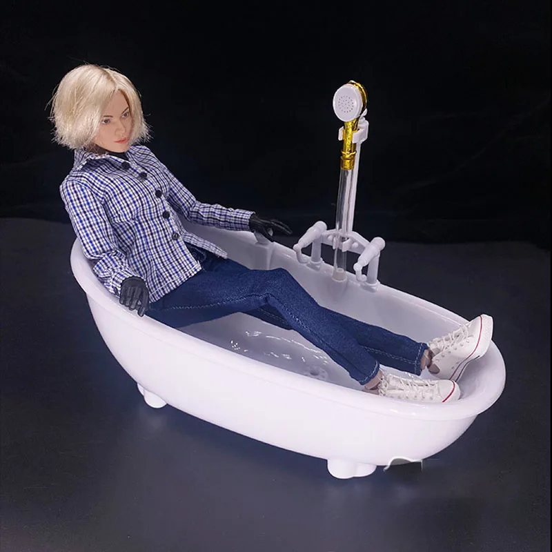 1/6 Scale Toilet Scene Layout Mini Bathtub Bidet Toilet Bath Scene ...