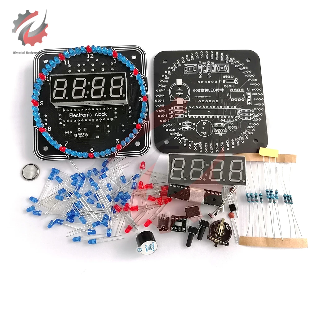 DS1302-DIY-Rotating-Digital-LED-Display-Module-Electronic-Digital-Clock-Kit-51-SCM-Learning ...